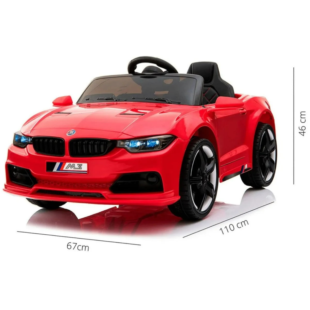 Carro Elétrico BMW M3 12V - Vermelha (Dois Motores) - Cama Elástica RS